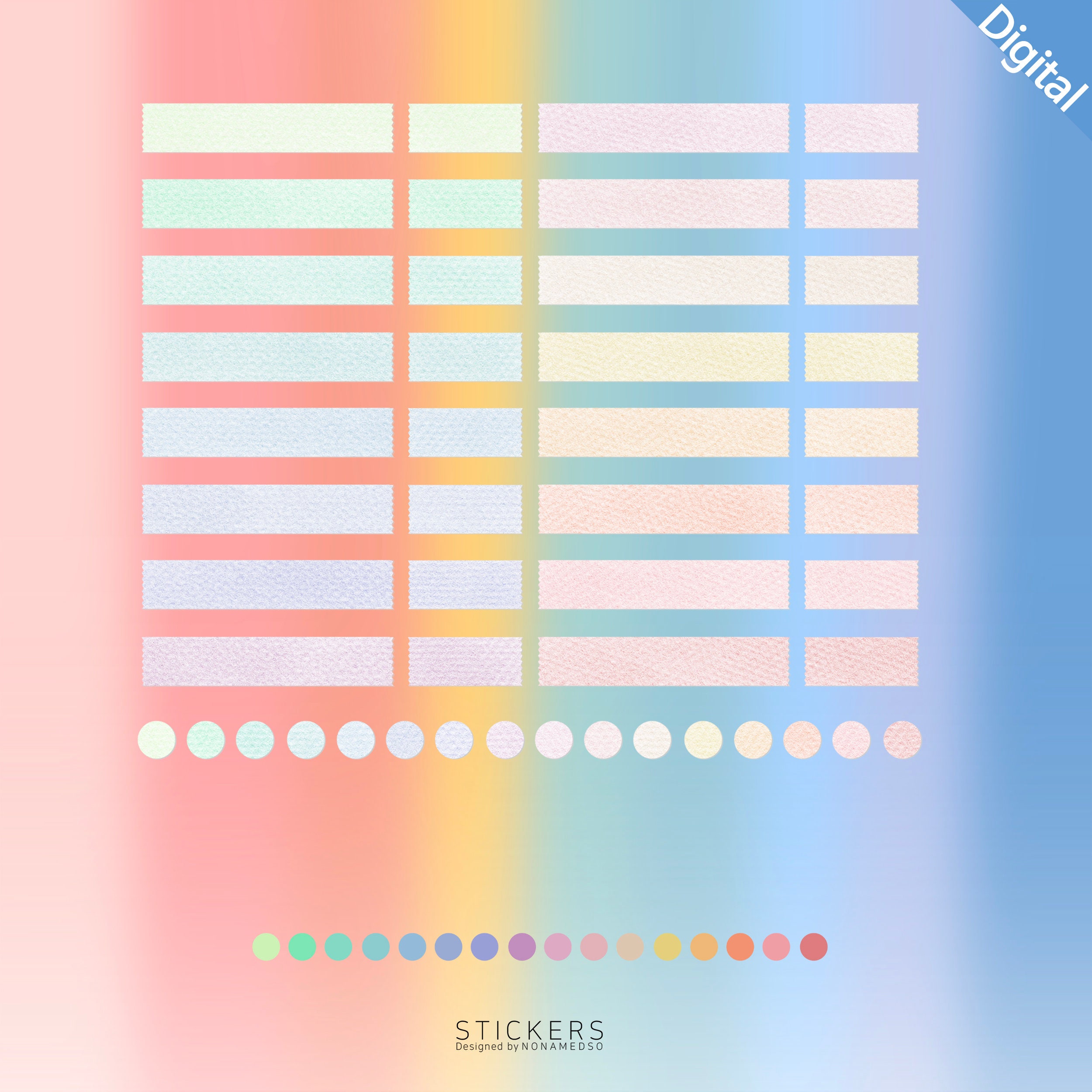 Simple Pastel Paper Sticky Notes and Washi Tapes for Your - Etsy