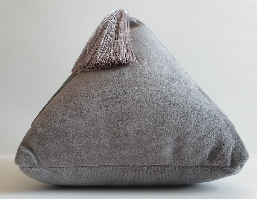 Grey Luxury Velvet Pyramid Doorstop With Tassel - Etsy UK