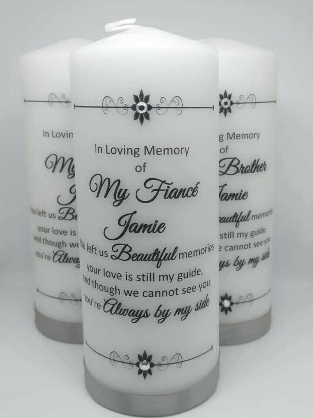 In Loving Memory, Remembrance, Memorial Personalised Candle - Etsy UK