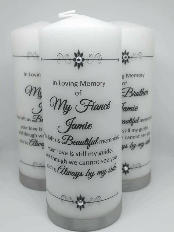 In Loving Memory Remembrance Memorial Personalised Candle | Etsy UK