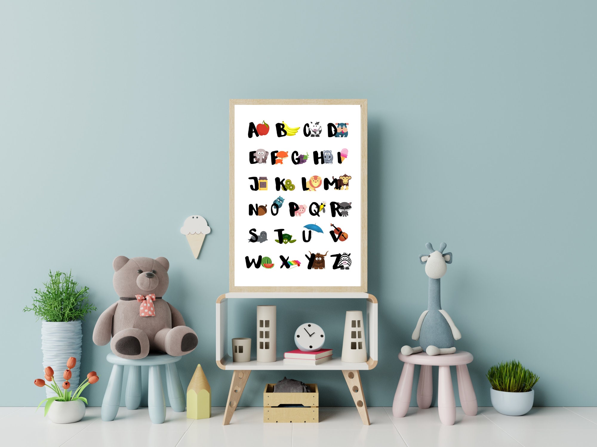 Poster ABC Animals - Alphabet - Poster for Nursery, Great for Letter ...