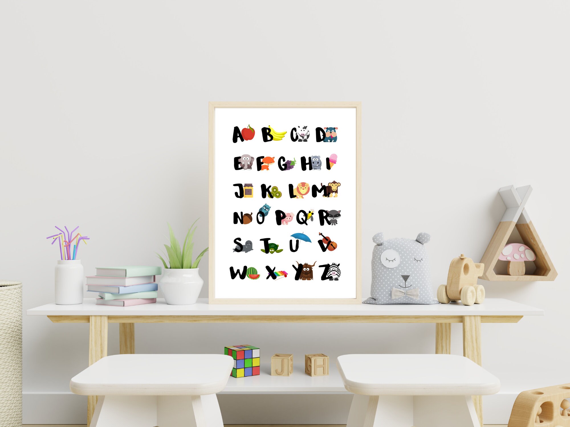 Poster ABC Animals - Alphabet - Poster for Nursery, Great for Letter ...
