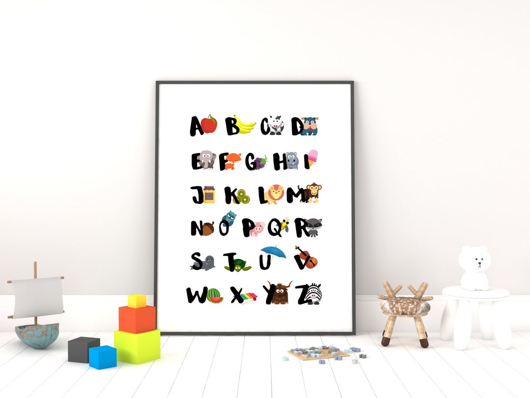 Poster ABC Animals - Alphabet - Poster for Nursery, Great for Letter ...