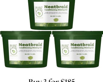 3 Tubs of Pureo Natural Neat Braid Conditioning Gel 64oz - Etsy