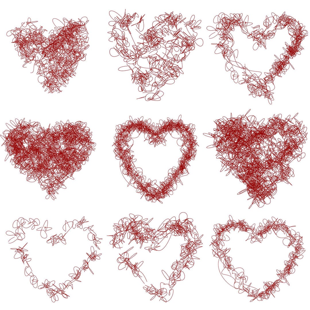 9 Heart Shape PNG SVG Files Instant Download Digital Valentines Day ...
