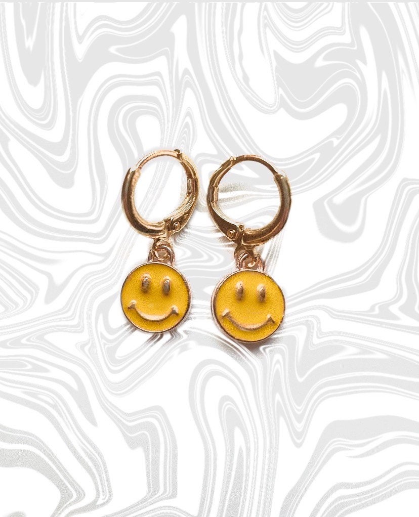 Smiley Face Earrings - Etsy