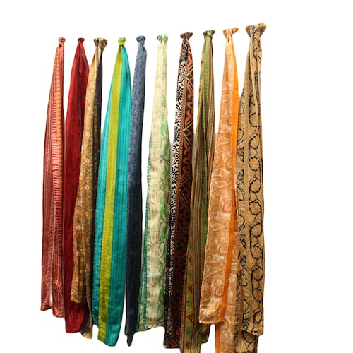 Pure Silk Sash Recycled Vintage Silk Saree Sashes Head Wrap - Etsy