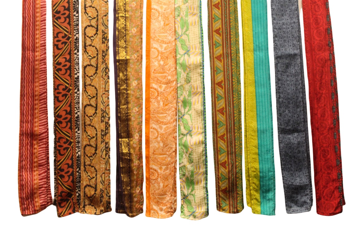 Pure Silk Sash Recycled Vintage Silk Saree Sashes Head Wrap - Etsy