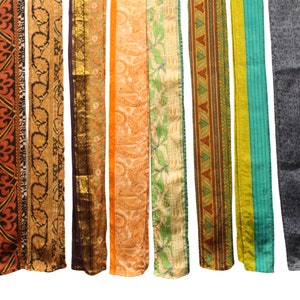 Pure Silk Sash Recycled Vintage Silk Saree Sashes Head Wrap Remnant Tie ...