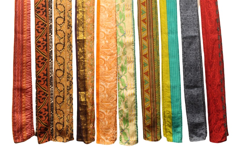 Pure Silk Sash Recycled Vintage Silk Saree Sashes Head Wrap - Etsy
