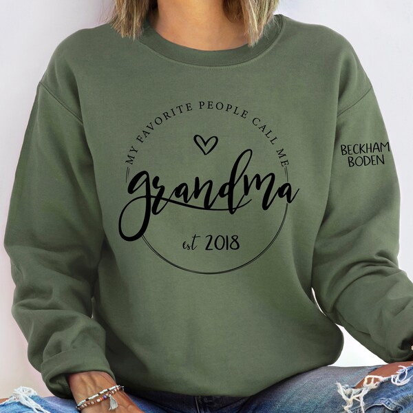 Grandma Crewneck With Names on Sleeve - Etsy