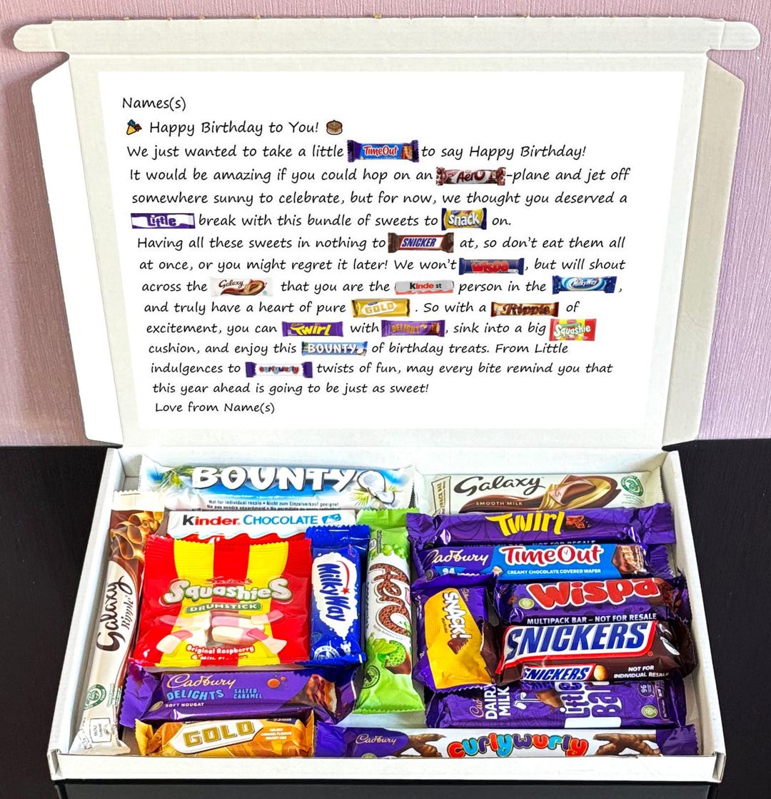 Birthday Personalised Chocolate Message Gift Box - Etsy UK