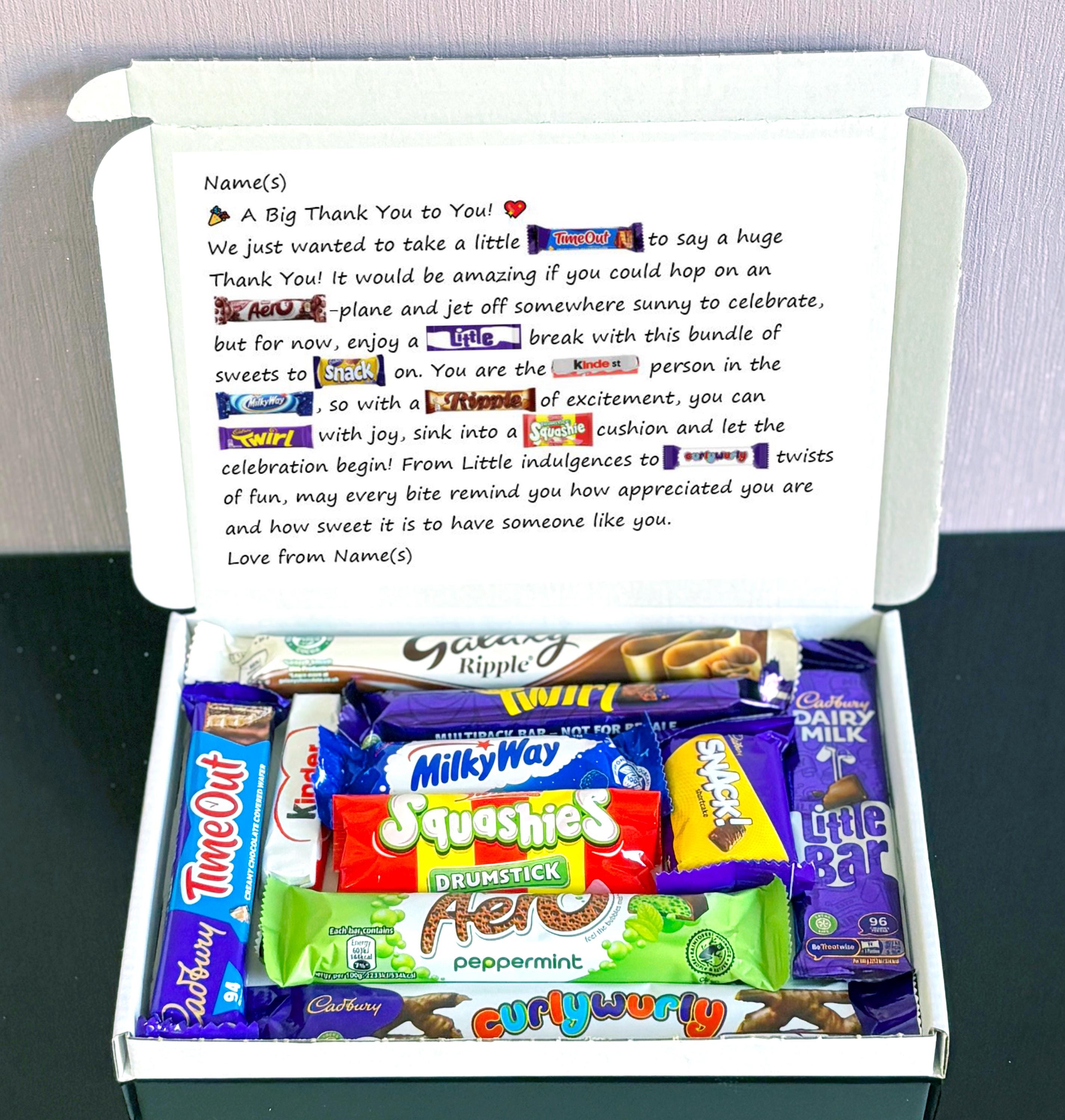 Thank You Personalised Chocolate Message Gift Box - Etsy UK