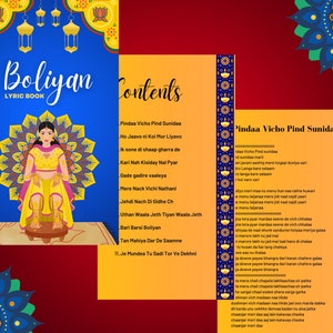 Punjabi Wedding Boliyan Song Book: Ladies Sangeet Lyrics (digital ...