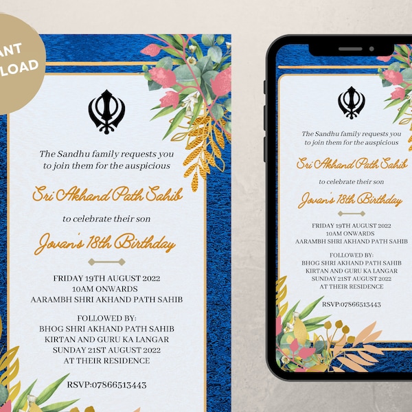 Akhand Path Invitation Card - Etsy