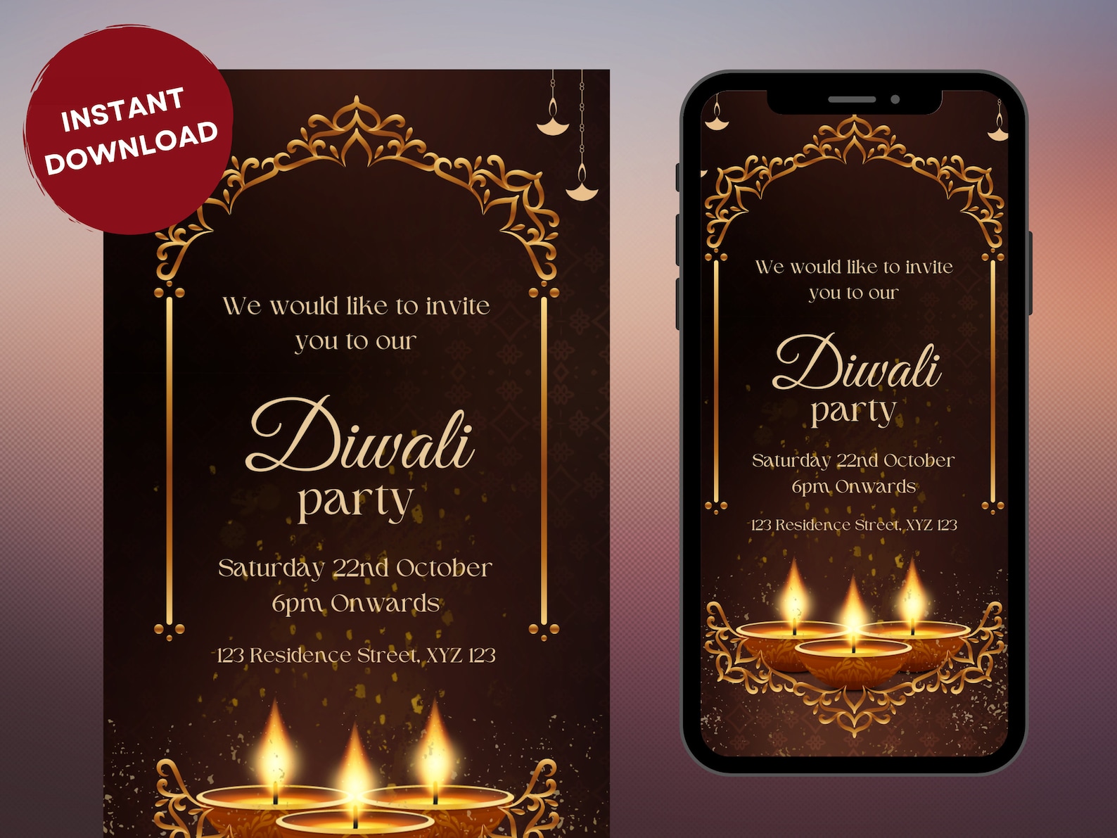 Diwali Party Invite as Indian Diwali Invite, Diwali Invitations ...