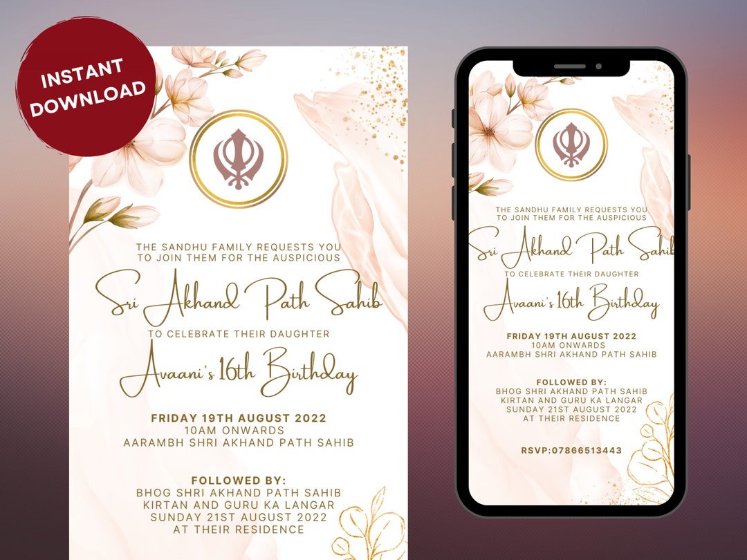 Sri Akhand Path Sahib Invite & Akhand Path Invite, Digital Akhand Sahib ...