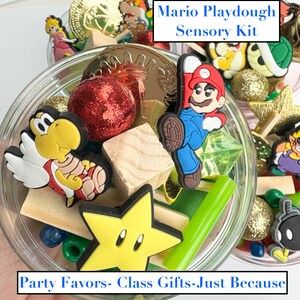 Mario Playdough Jars, Sensory Kit, Play Dough Kit, Party Favors for ...