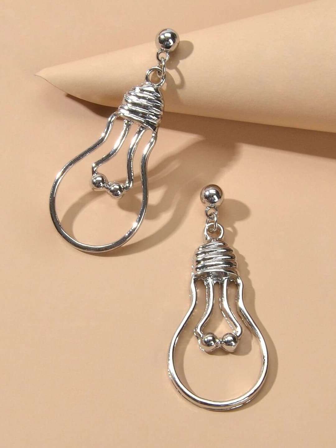 Light Bulb Earrings, Silver Charm Dangles, Quirky, Unusual, Science ...