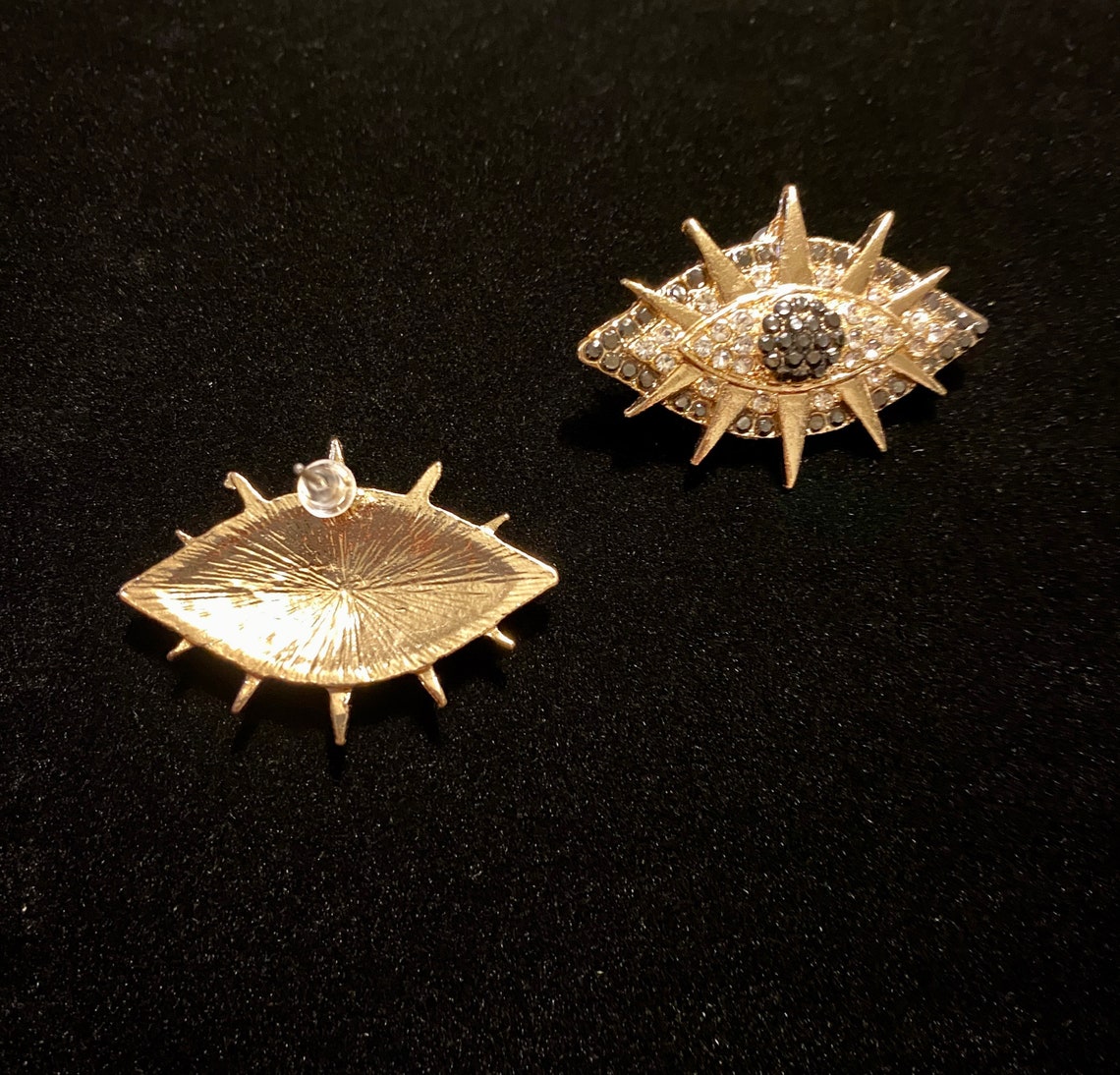 Diamond Devil's Eye Studs Faux Diamonds Evil Eye - Etsy