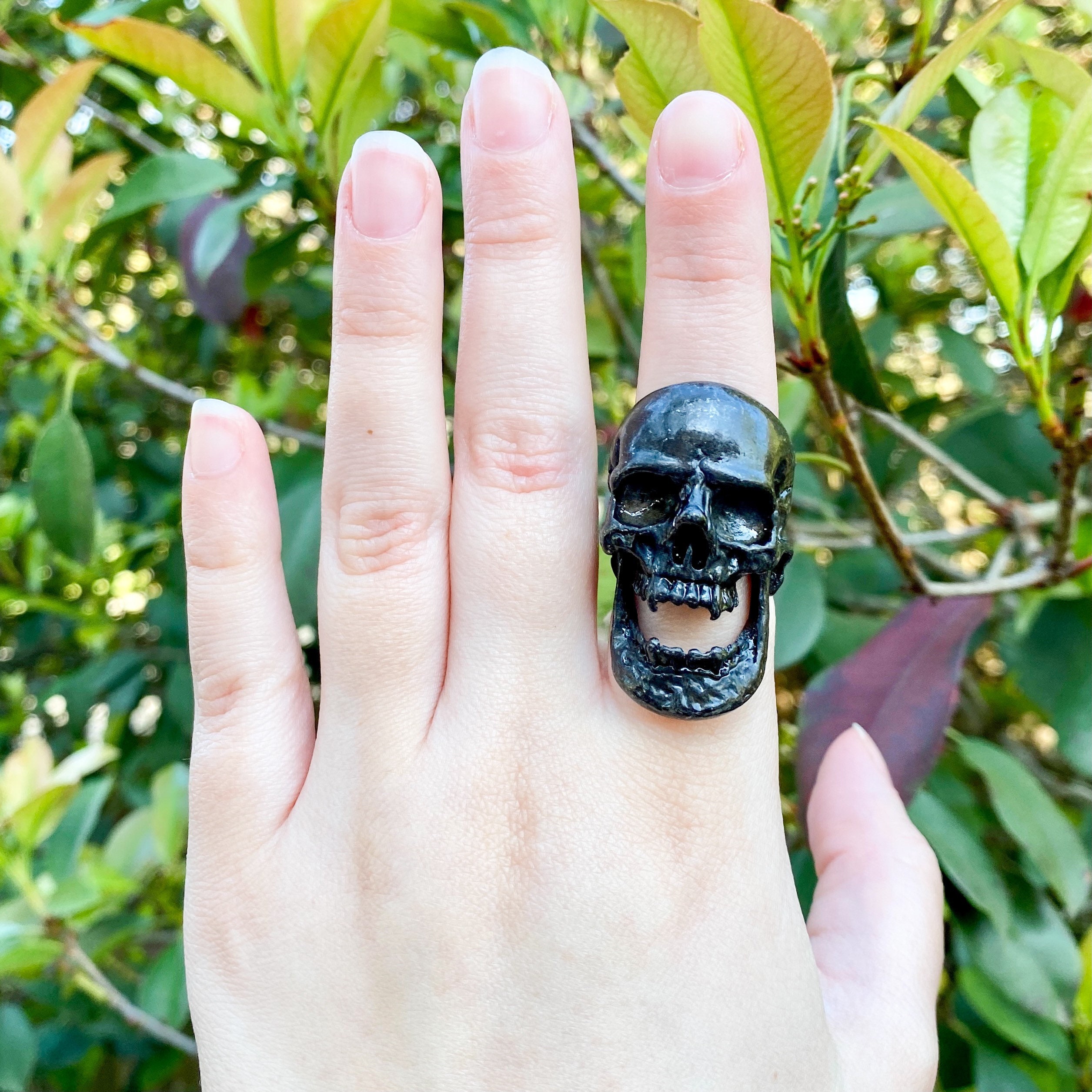 Black Skull Ring 316L Stainless Steel Gothic Skull Ring - Etsy