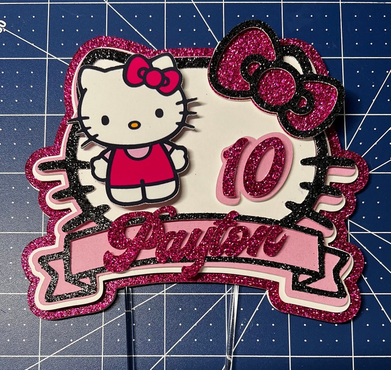 Hello Kitty Inspired Cake Topper - Etsy