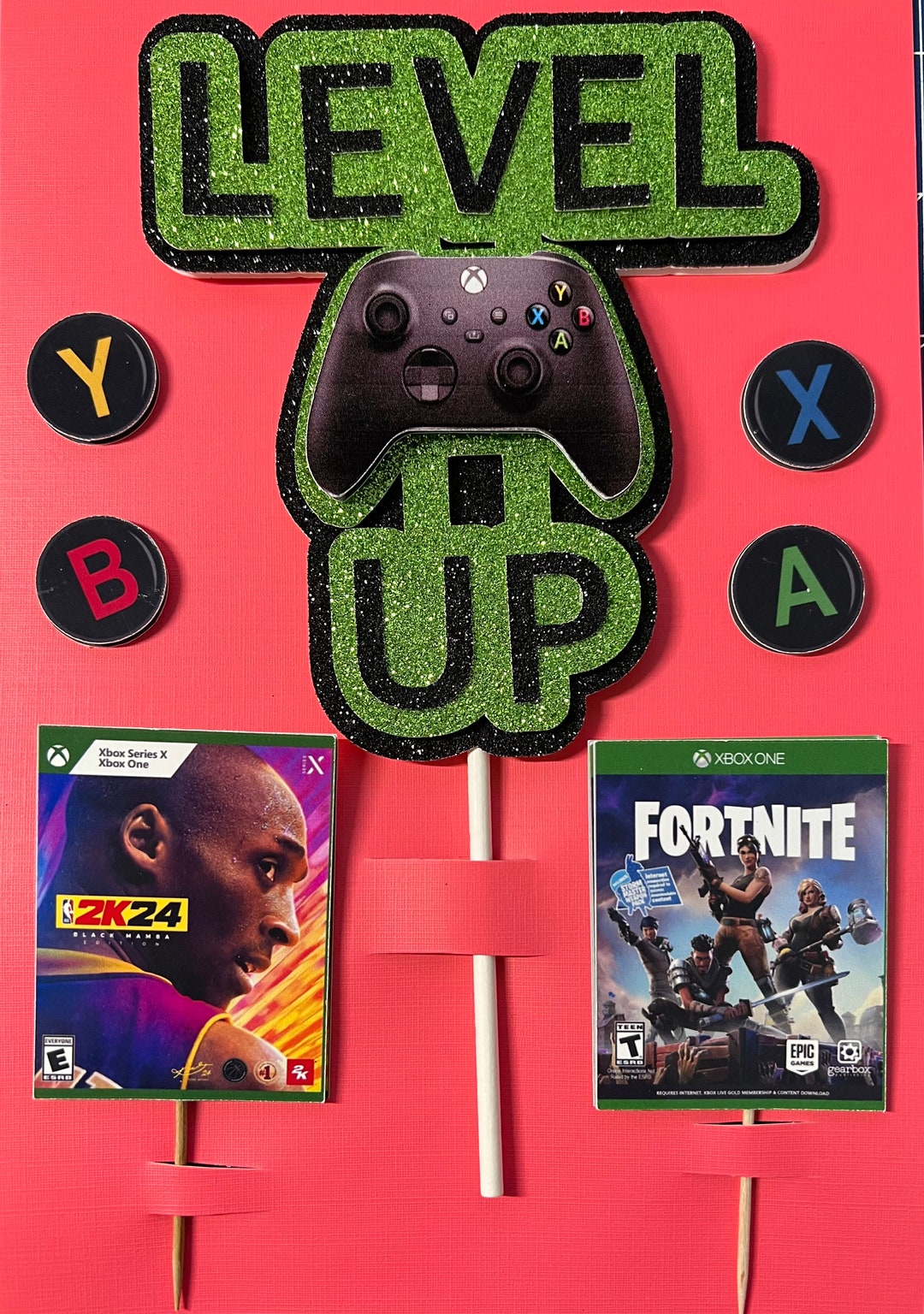Xbox Controller With Games Level up Inspired Cake Topper - Etsy