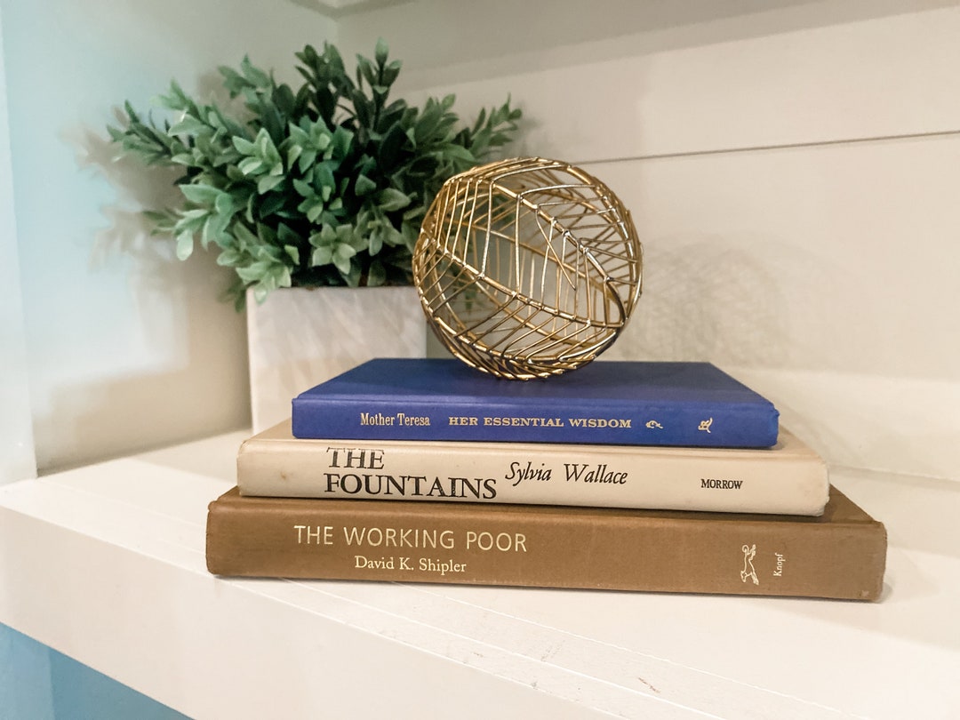 Decorative Book Stack | Coffee Table Books | Books by Color | Farmhouse ...