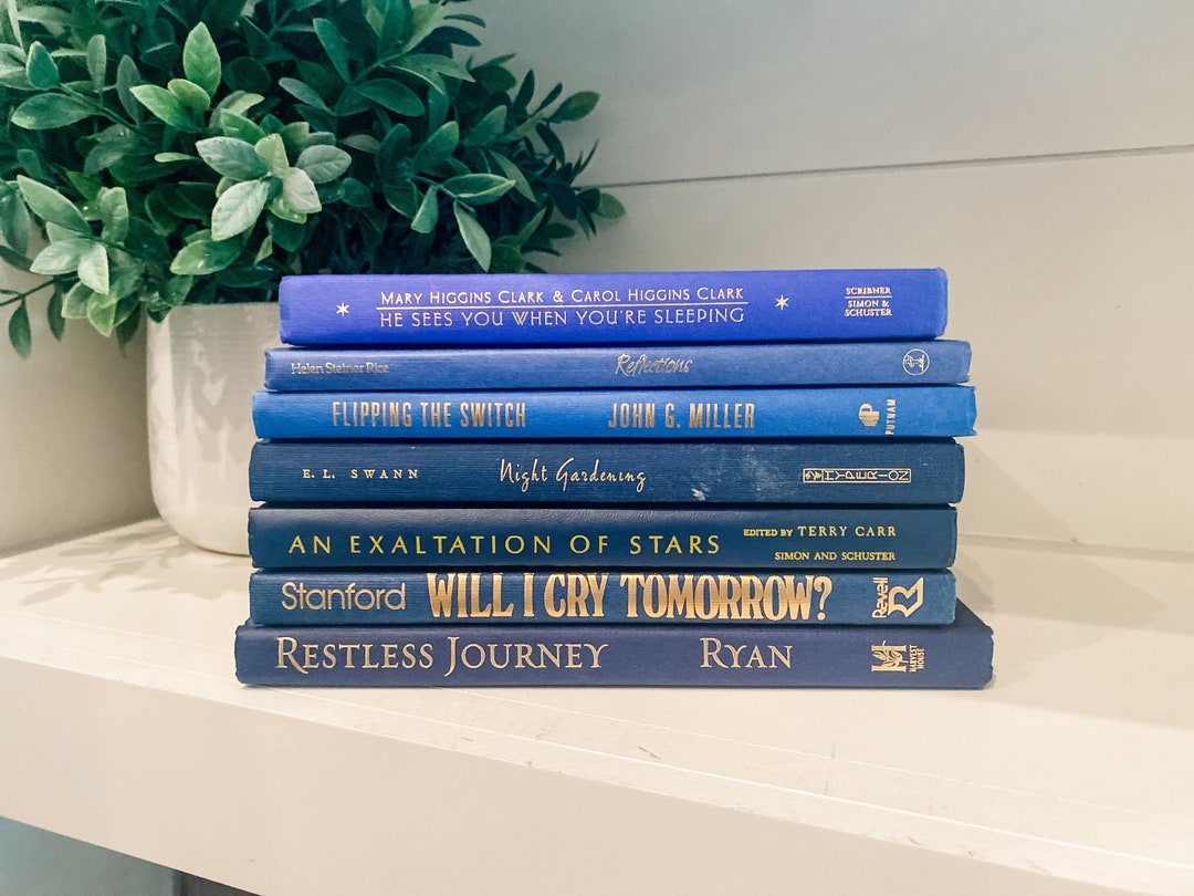 Blue Decorative Book Set, Book Bundle, Blue Decor, Shelf Decor, Books ...