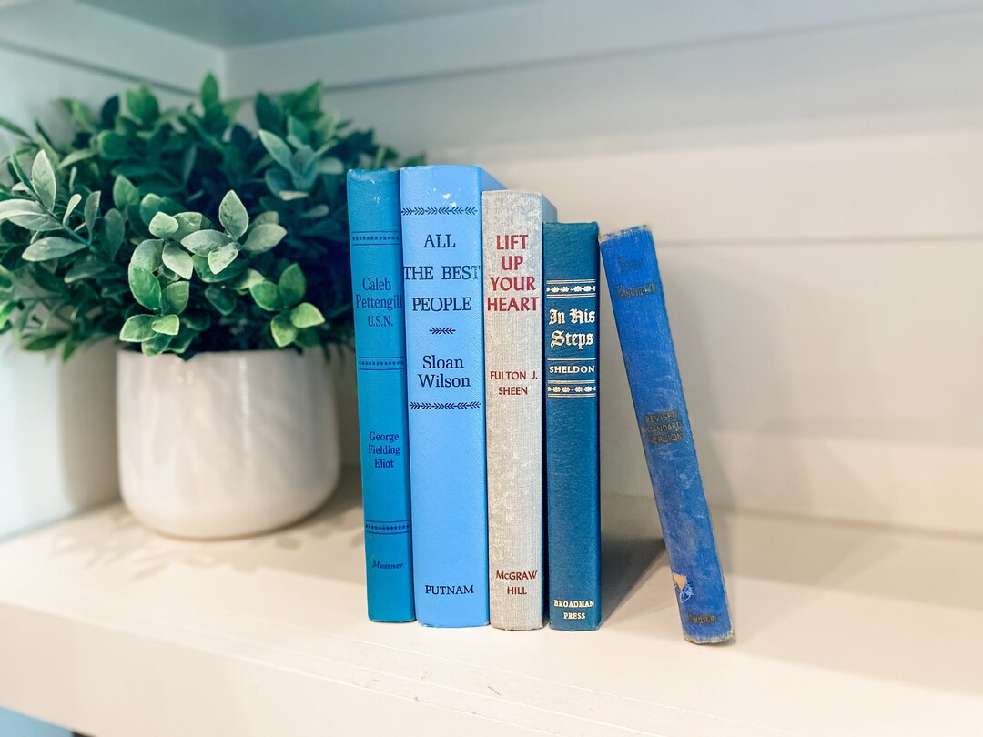 Blue Decorative Books, Build Your Own Book Bundle, Blue Decor, Shelf ...