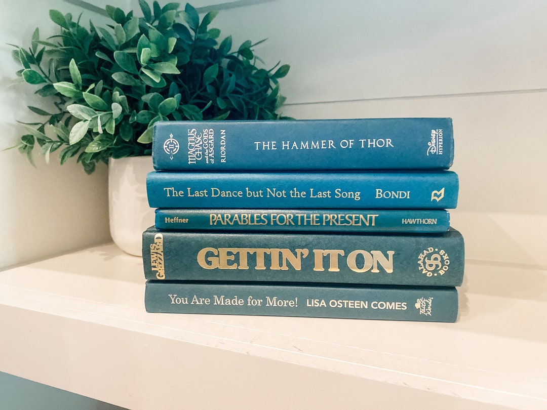 Green Decorative Book Set, Book Bundle, Green Decor, Shelf Decor, Books ...