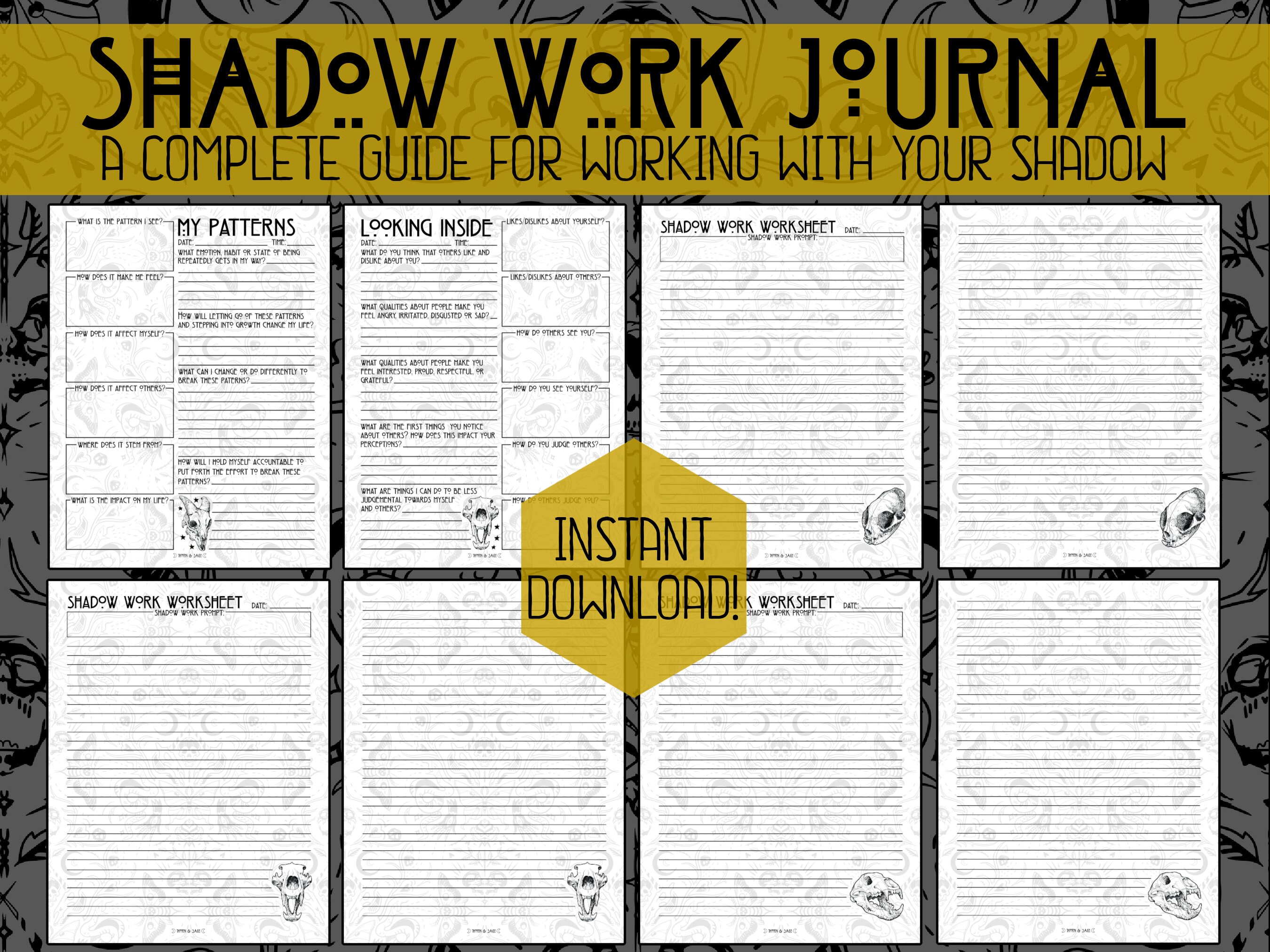 Shadow Work Journal Printable Workbook 115 Diverse Journal - Etsy