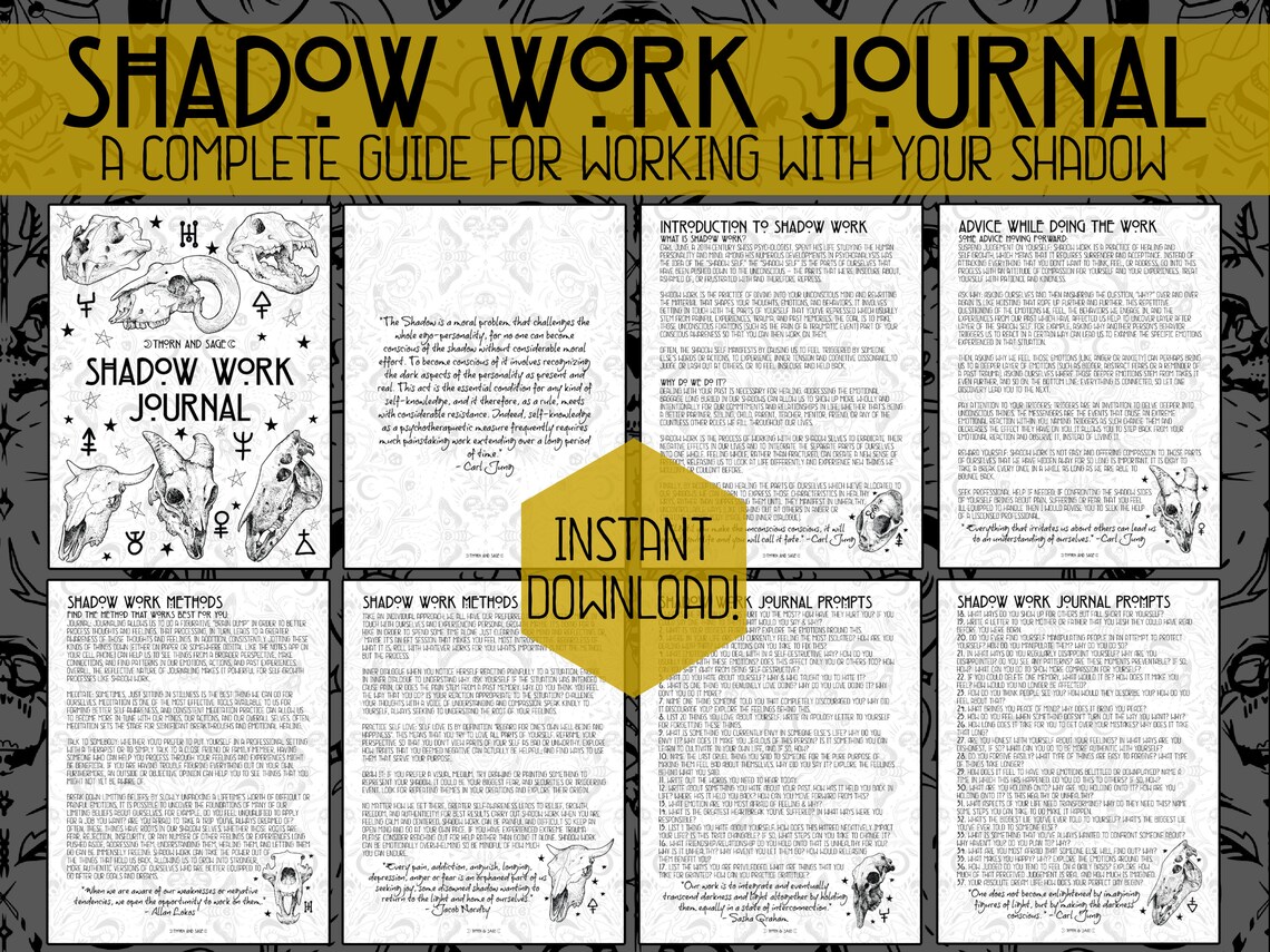 Shadow Work Journal Printable Workbook 115 Diverse Journal - Etsy
