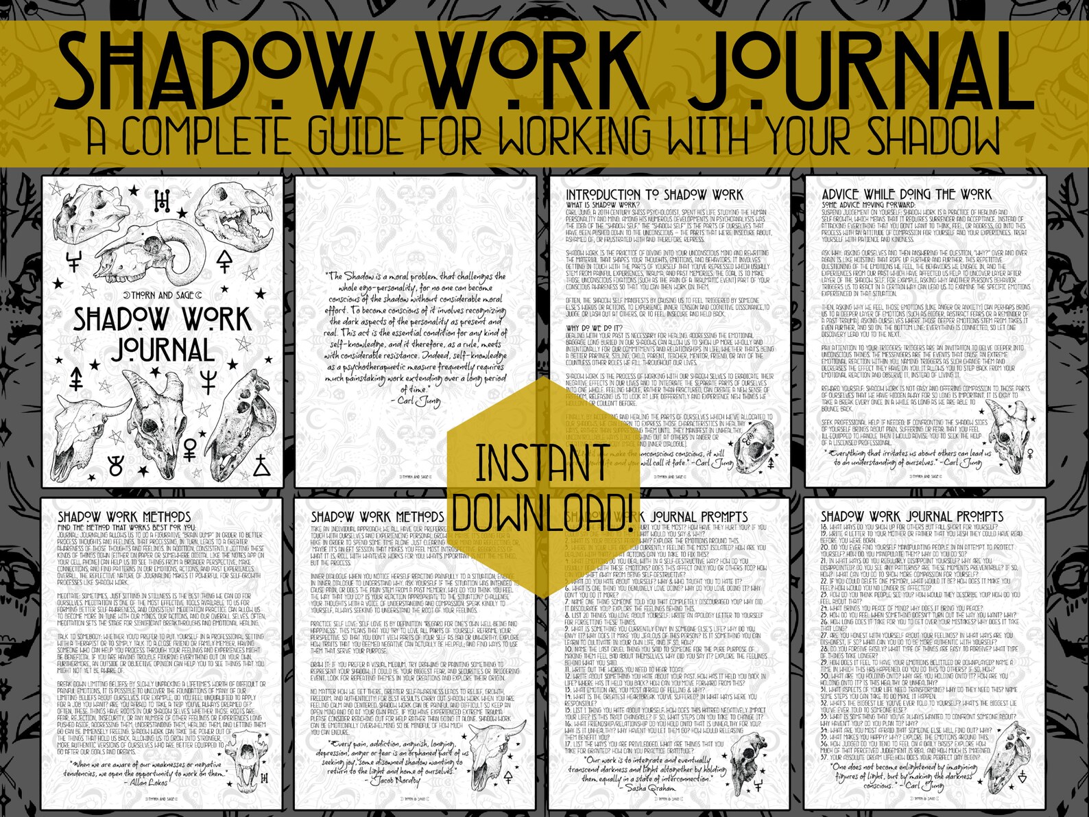 Shadow Work Journal Printable Workbook 115 Diverse Journal - Etsy