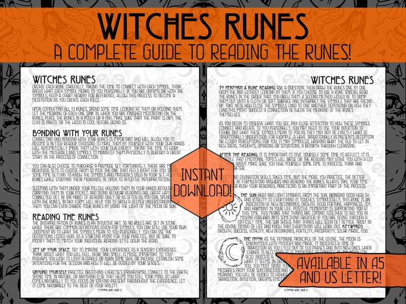 Witches Runes Guide Rune Cheat Sheets Instant Download - Etsy