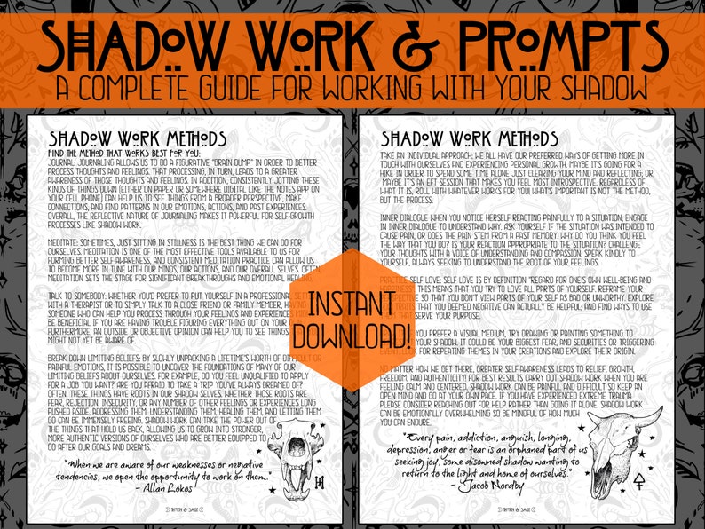 Shadow Work Complete Guide Journal Prompts Printable Pages - Etsy