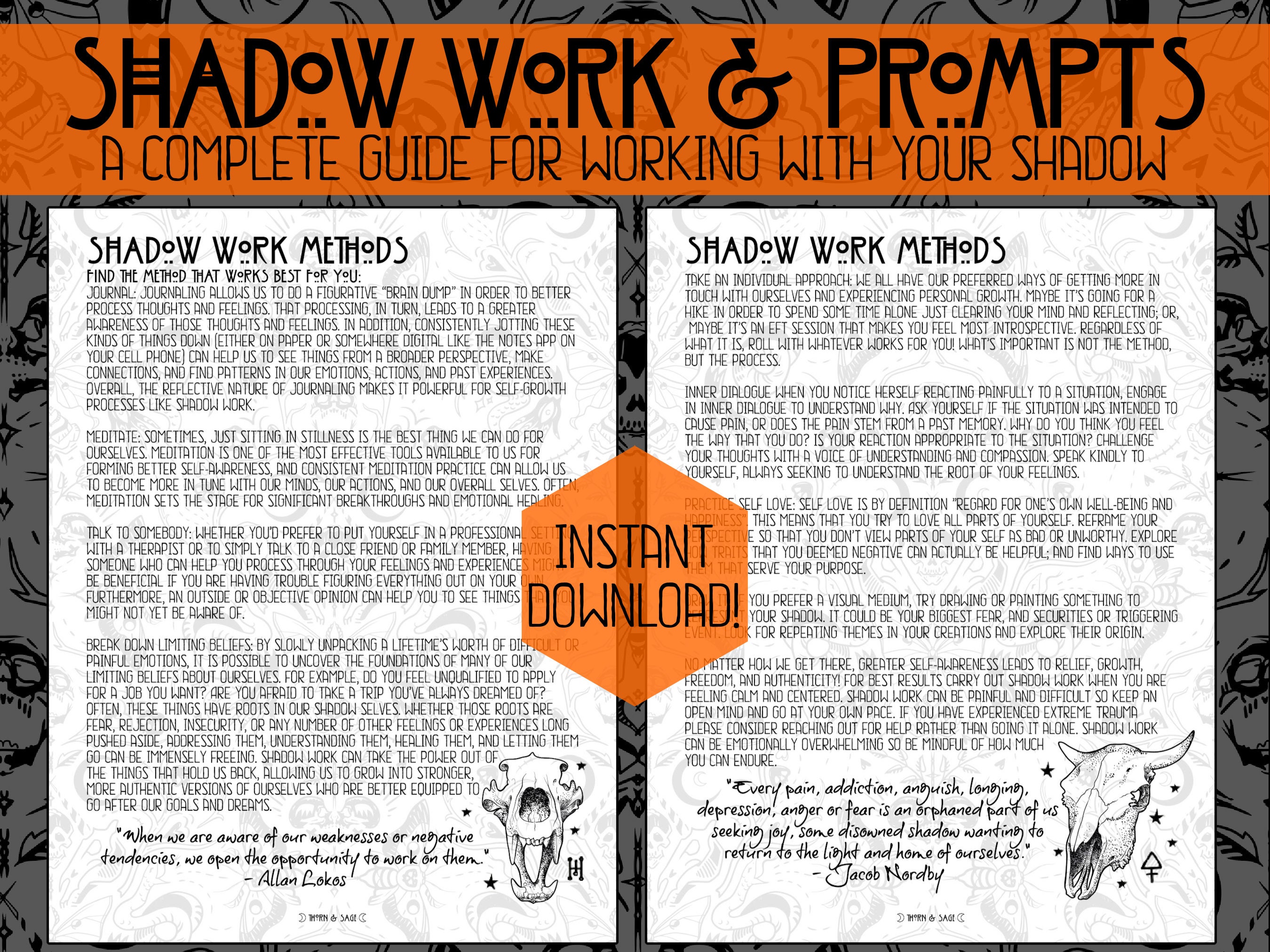 Shadow Work Complete Guide Journal Prompts Printable Pages - Etsy