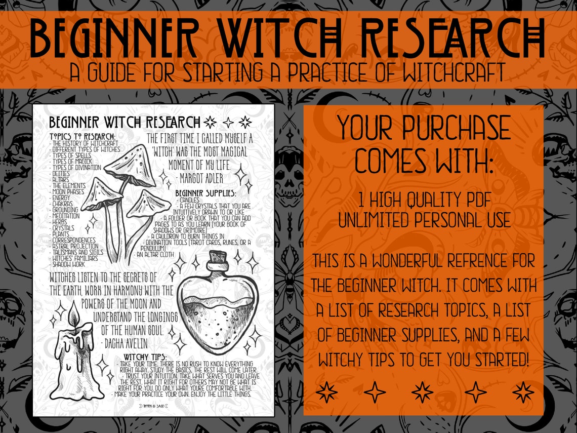 Beginner Witch Research Witchcraft Basics Instant Download | Etsy