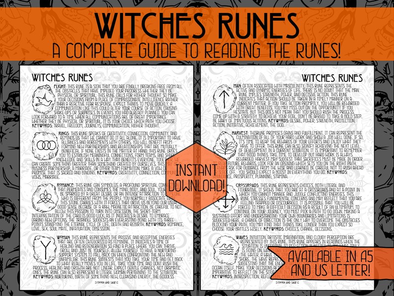 Witches Runes Guide Rune Cheat Sheets Instant Download - Etsy