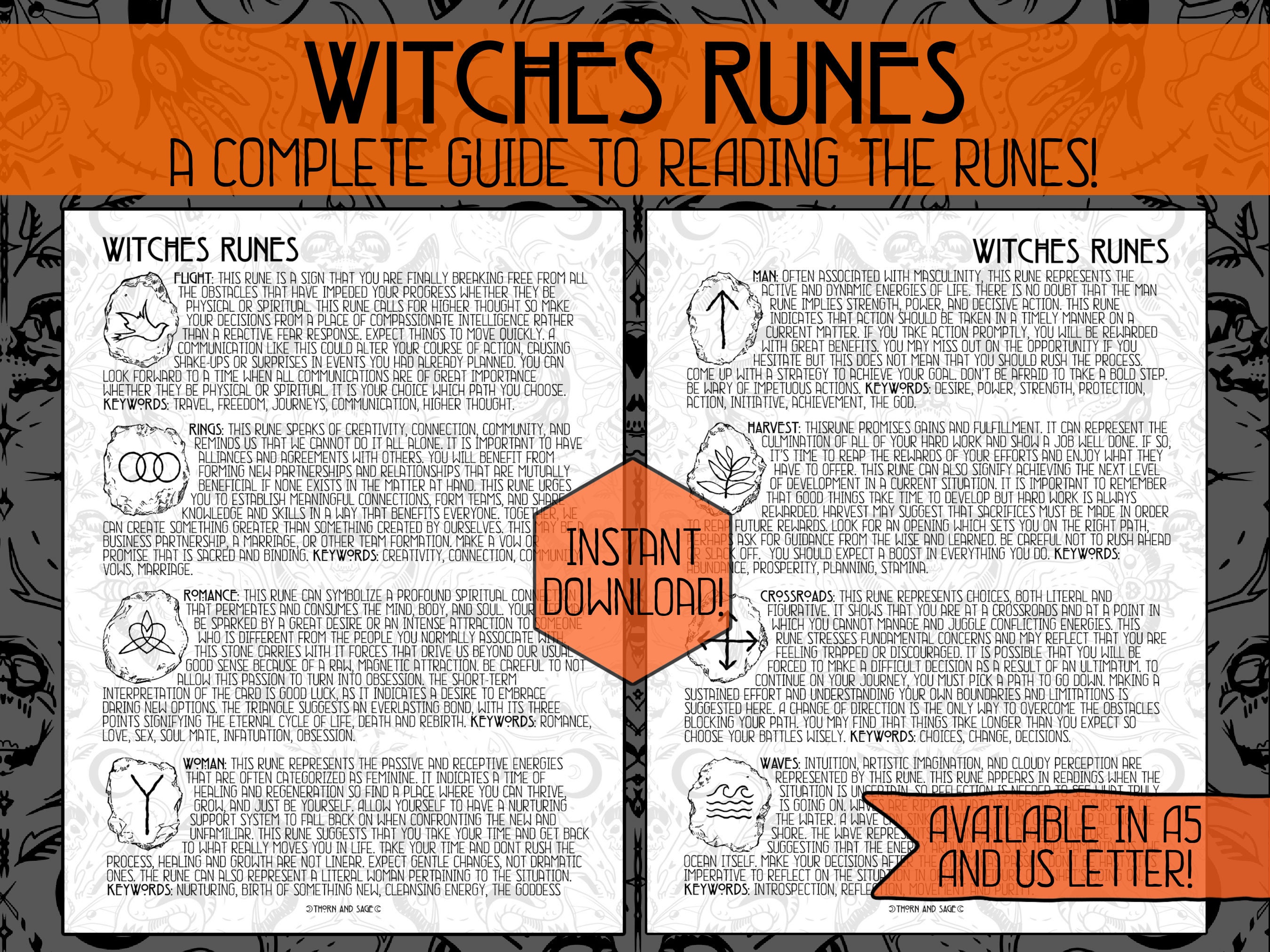 Witches Runes Guide Rune Cheat Sheets Instant Download - Etsy UK