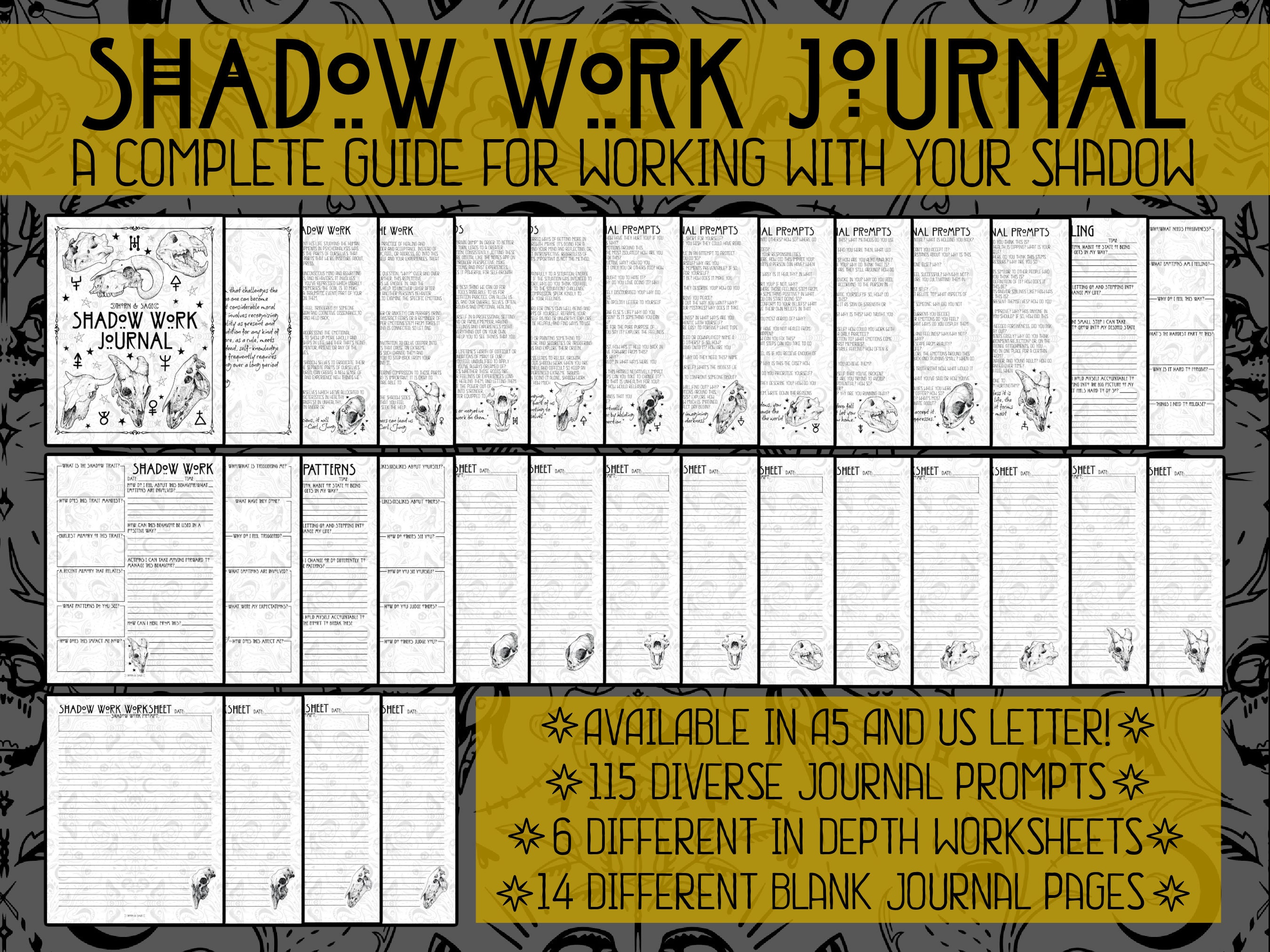 Shadow Work Journal Printable Workbook 115 Diverse Journal - Etsy