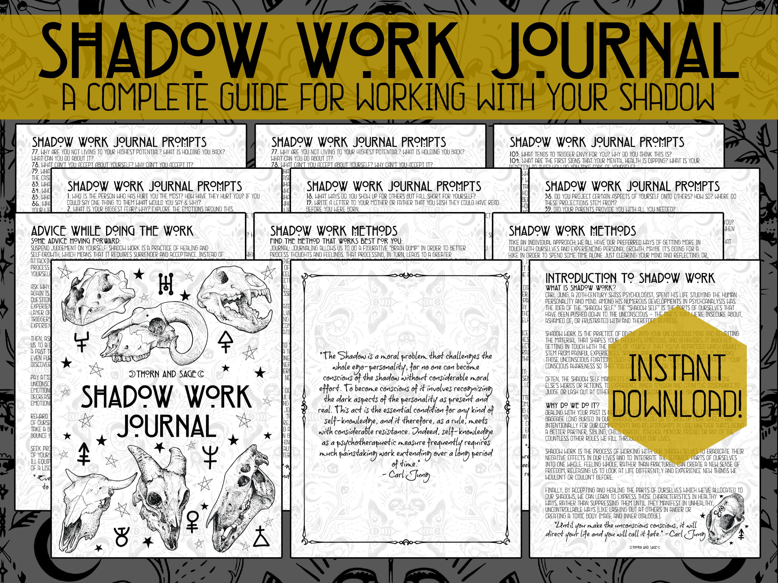 Shadow Work Journal Printable Workbook 115 Diverse Journal - Etsy
