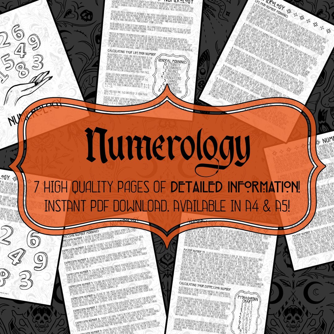 Numerology Cheat Sheets: Number Guide, Book of Shadows (instant ...