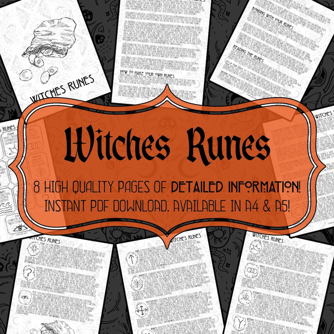 Witches Runes Guide | Rune Cheat Sheets | Instant Download | Printable ...