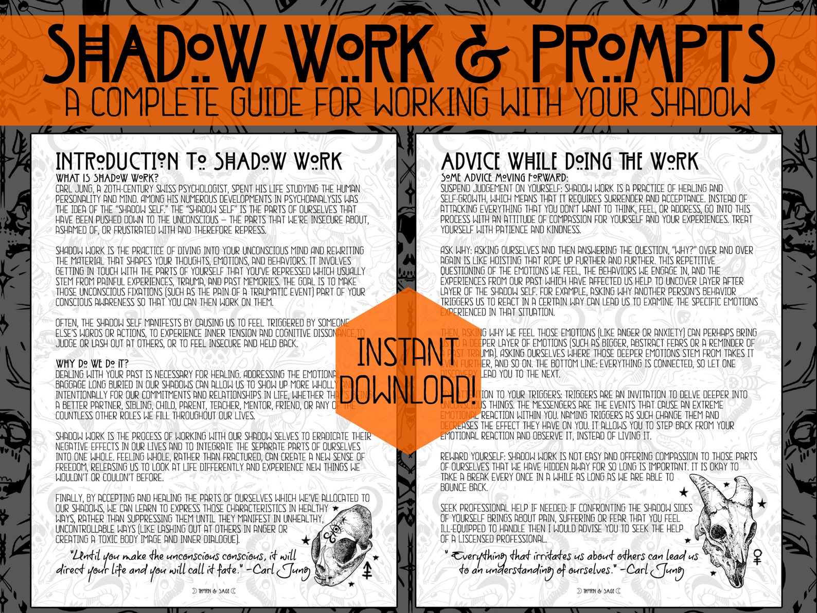 Shadow Work Complete Guide Journal Prompts Printable Pages - Etsy