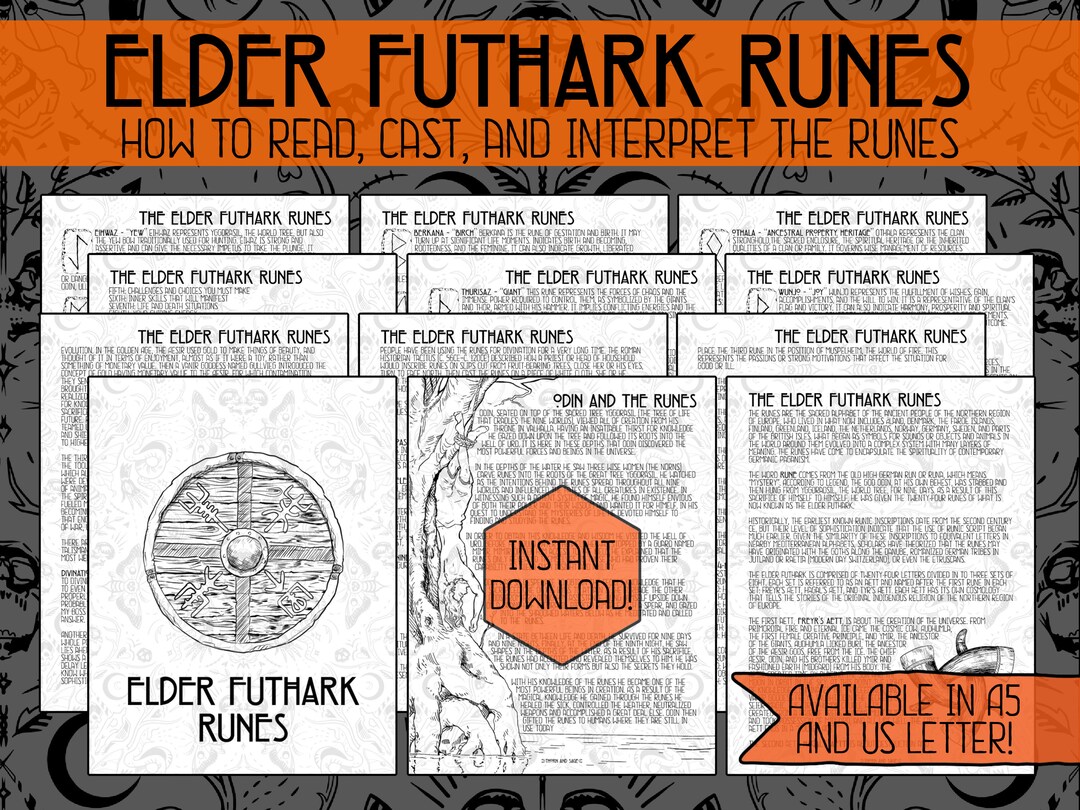 Elder Futhark Runes Rune Cheat Sheets Rune Guide Instant Download ...