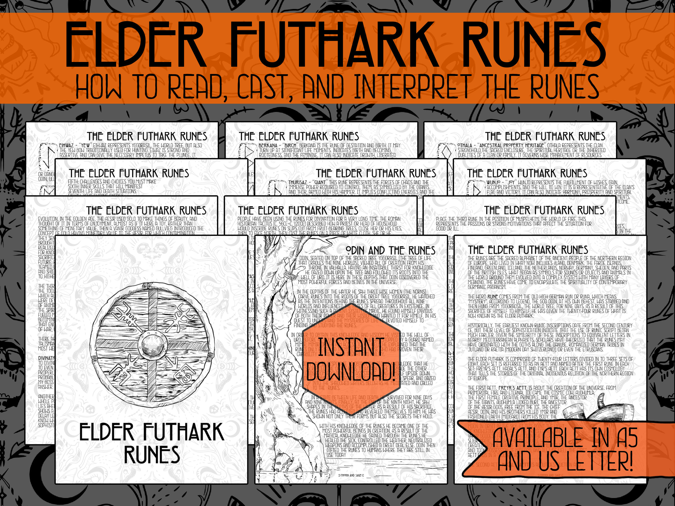 Elder Futhark Runes Rune Cheat Sheets Rune Guide Instant - Etsy
