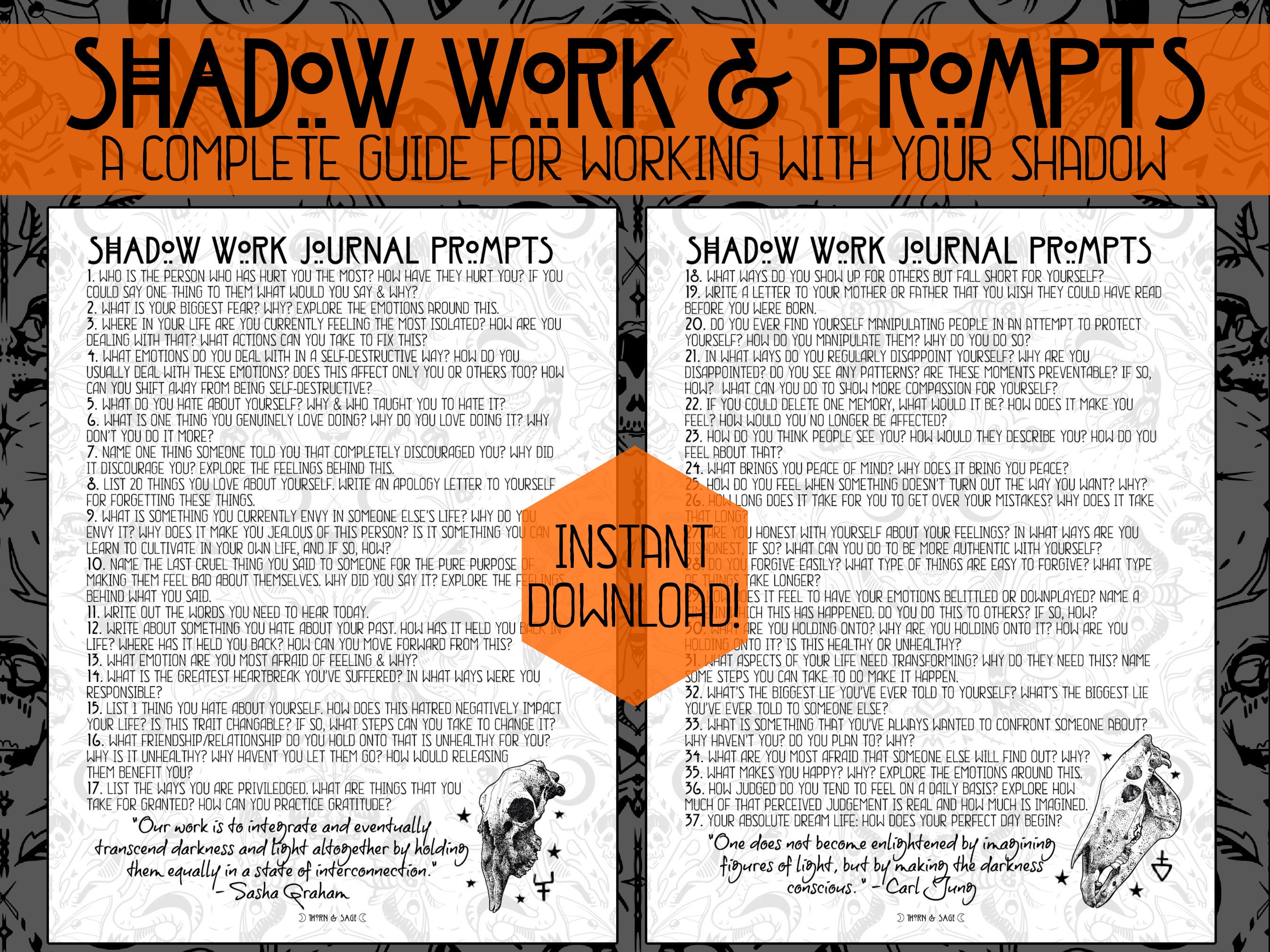 Shadow Work Complete Guide Journal Prompts Printable Pages - Etsy