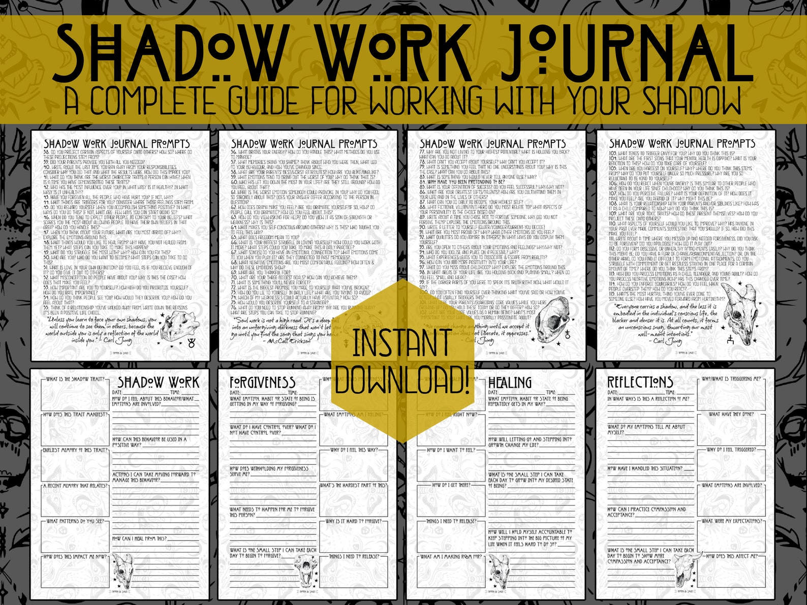 Shadow Work Journal Printable Workbook 115 Diverse Journal - Etsy