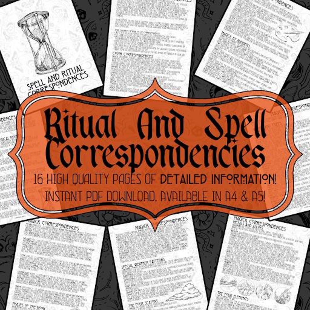 Magick Correspondences | Ritual and Spell Correspondences | Printable ...